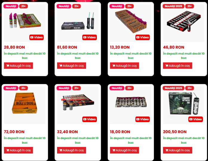 Petarde interzise prin noua Lege, încă vândute „la liber” pe internet ...